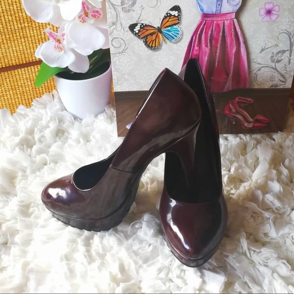 ASOS | Shoes | Burgundy Stiletto Heel Closed Toe Platform Pump | Poshmark
